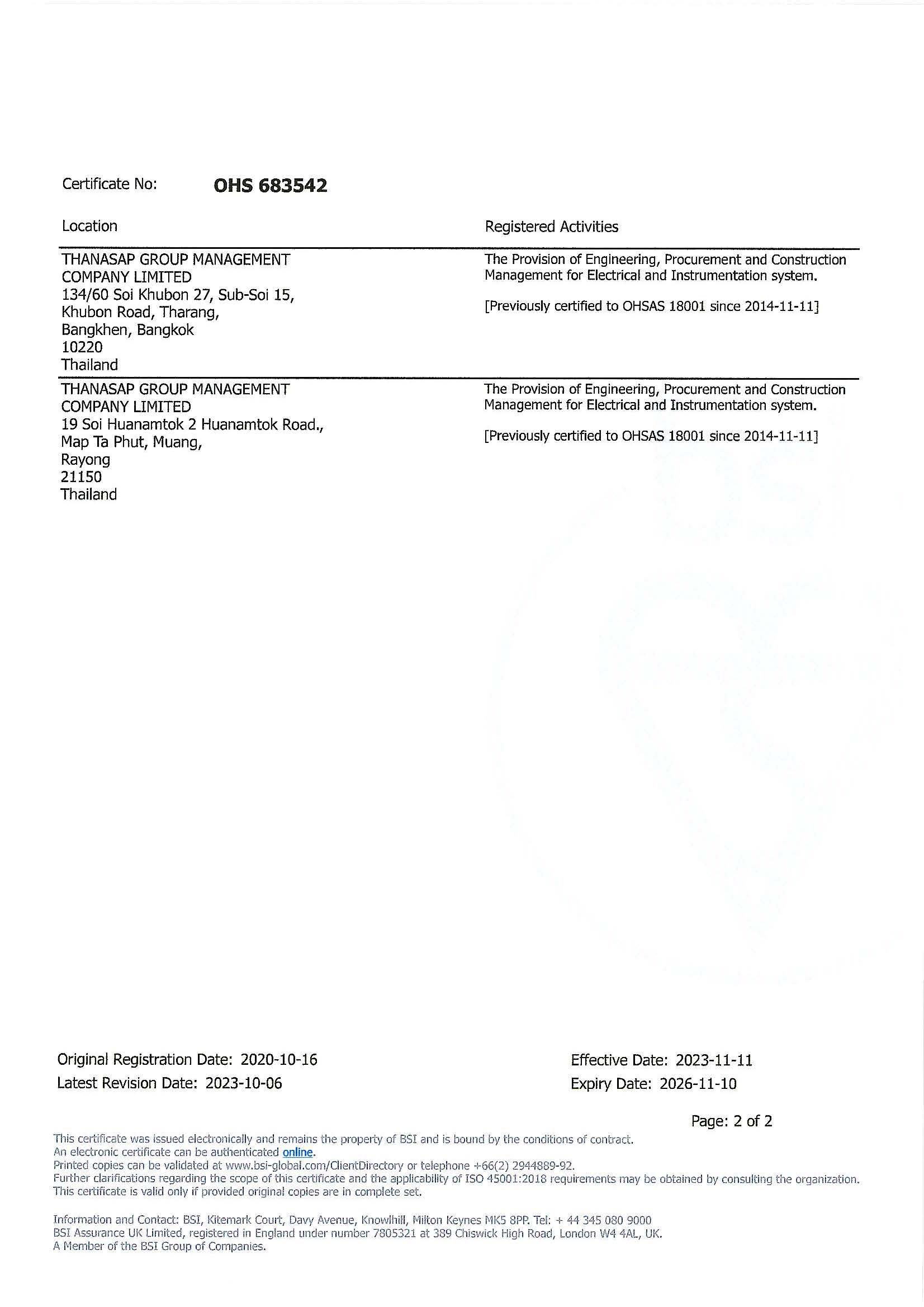 Certificate – Thanasap Group Management Co.,Ltd.